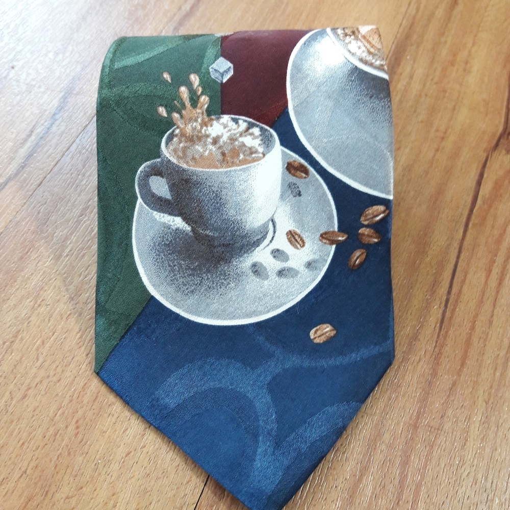 Structure Coffee Latte Cappuccino Silk Necktie Tie - Gem